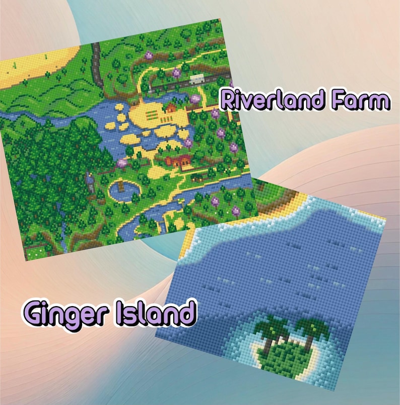 New Stardew Valley Map 1.6 Update Riverland Farm Cross Stitch Pattern ...