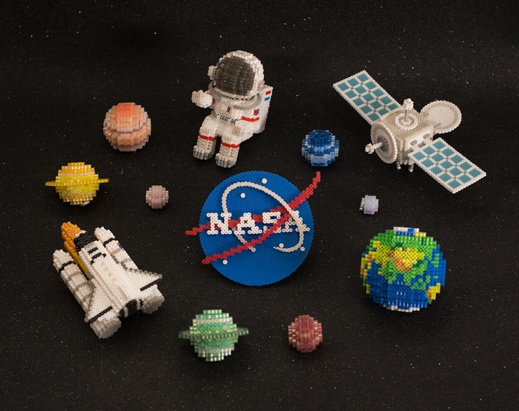 Digital Download Space Set 3D Perler Bead Pattern Astronaut Planet ...