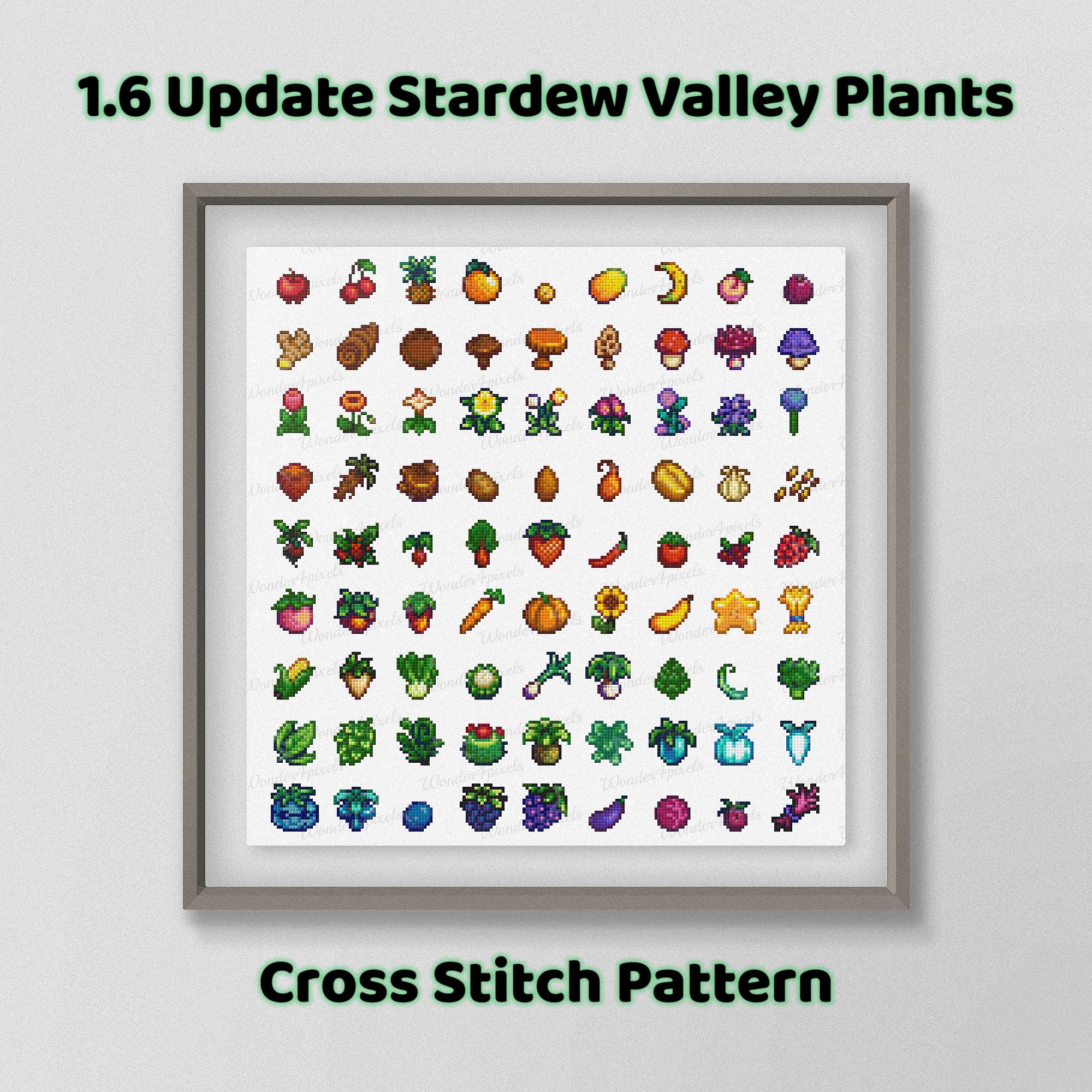 1.6 New Update Stardew Valley Cross Stitch Pattern Crops Plants ...