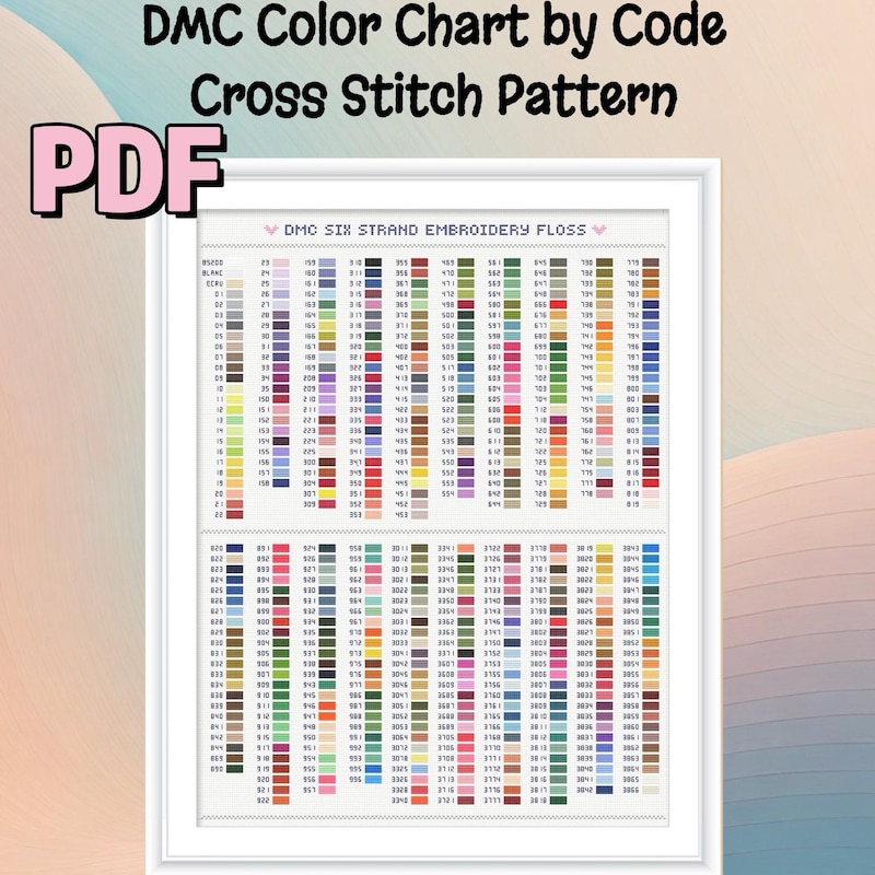 Dmc Floss Color Chart - Etsy