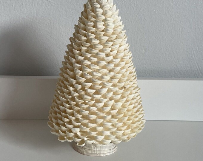 Vintage Seashell Christmas Tree, Seashell Art, Handmade Shell Tree, 10 ...
