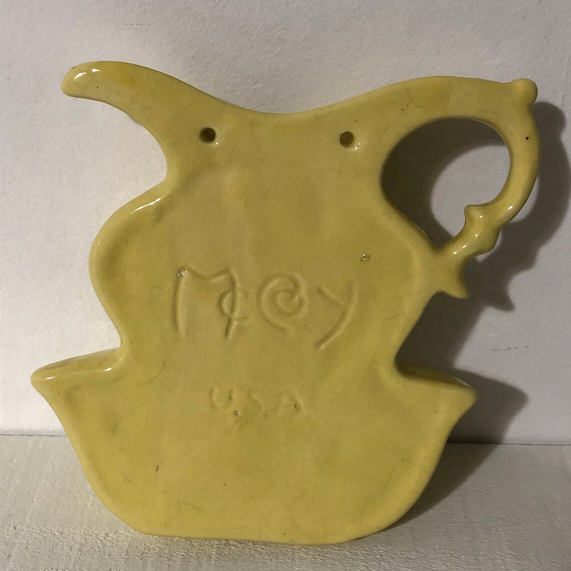 Vintage Mccoy Pottery Yellow Wall Pocket Pitcher & Bowl | Etsy