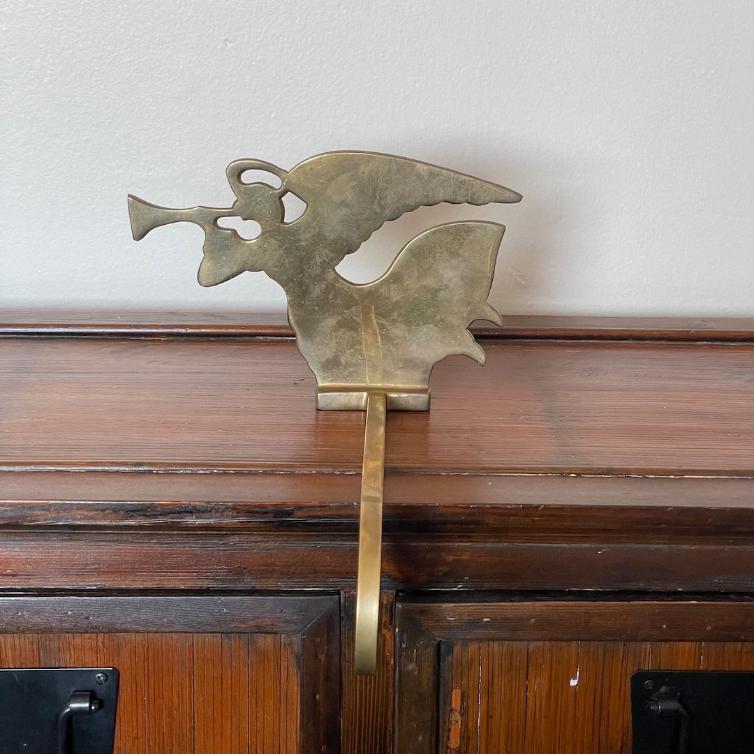 Brass Angel Stocking Hanger Long Arm Stocking Holder Made in - Etsy
