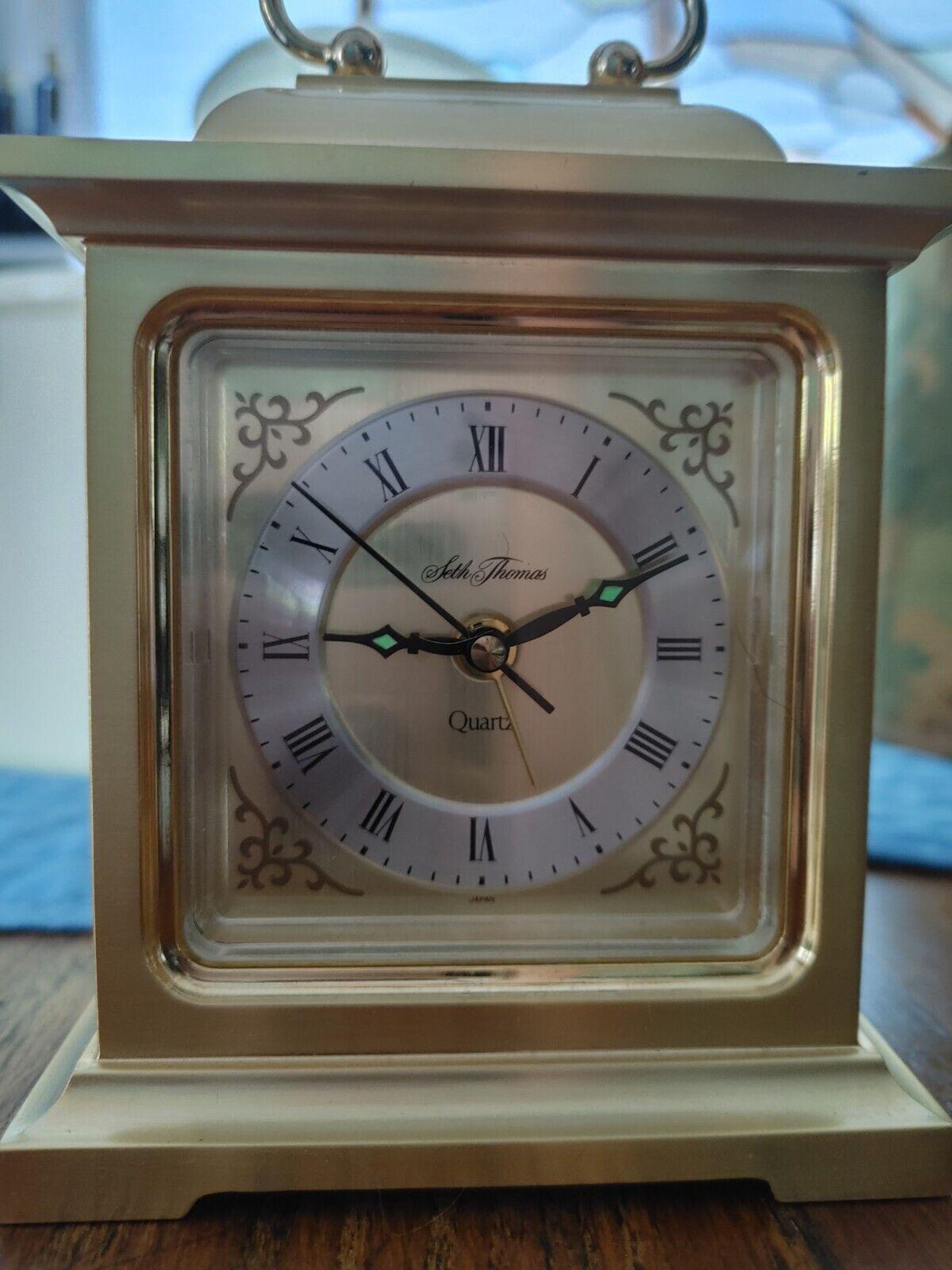 Seth Thomas Rapture Solid Brass Quartz Clock 4RE703 Carriage Alarm ...