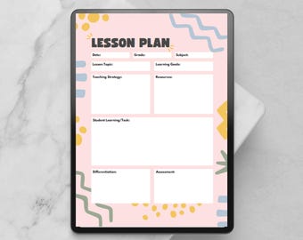Printable Teacher Lesson Plan - Etsy