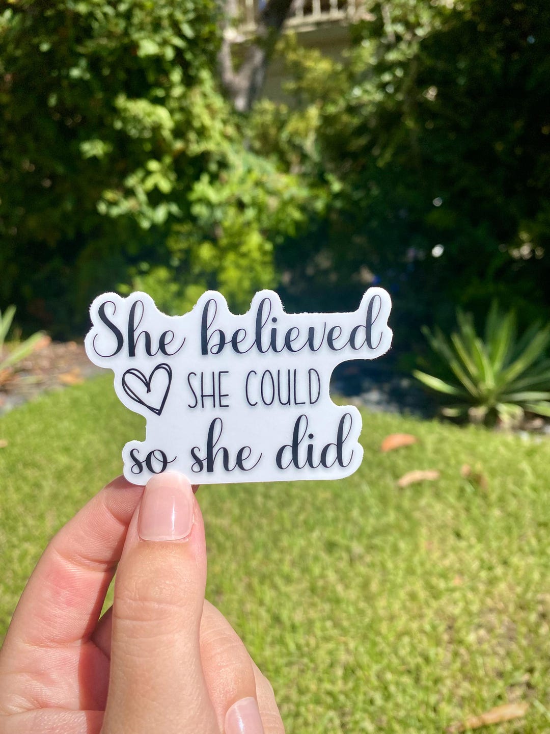 Classic "she Believed She Could" Sticker, 3x1.9in - Etsy