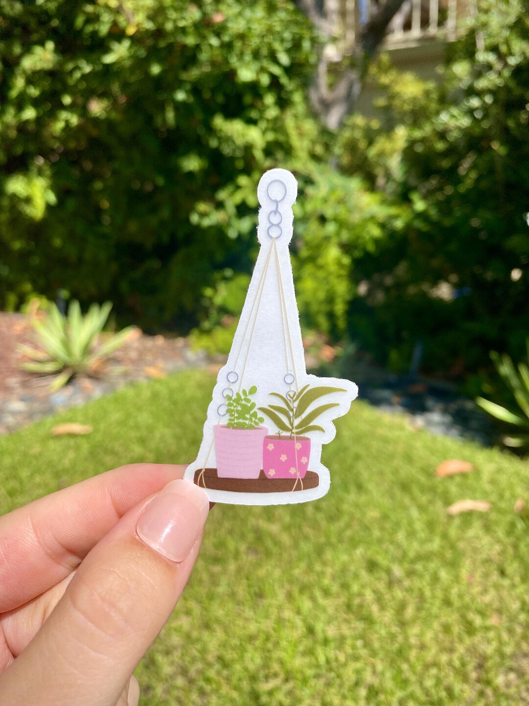 Clear Hanging Plants Sticker pink Pots, 1.6x3in - Etsy