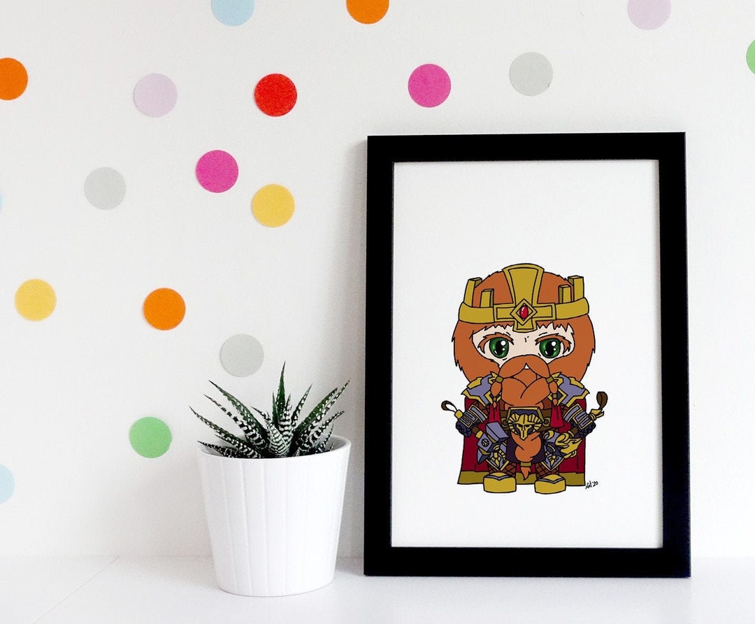 Bright Colourful Chibi Portrait Print of World of Warcraft Old Lore ...