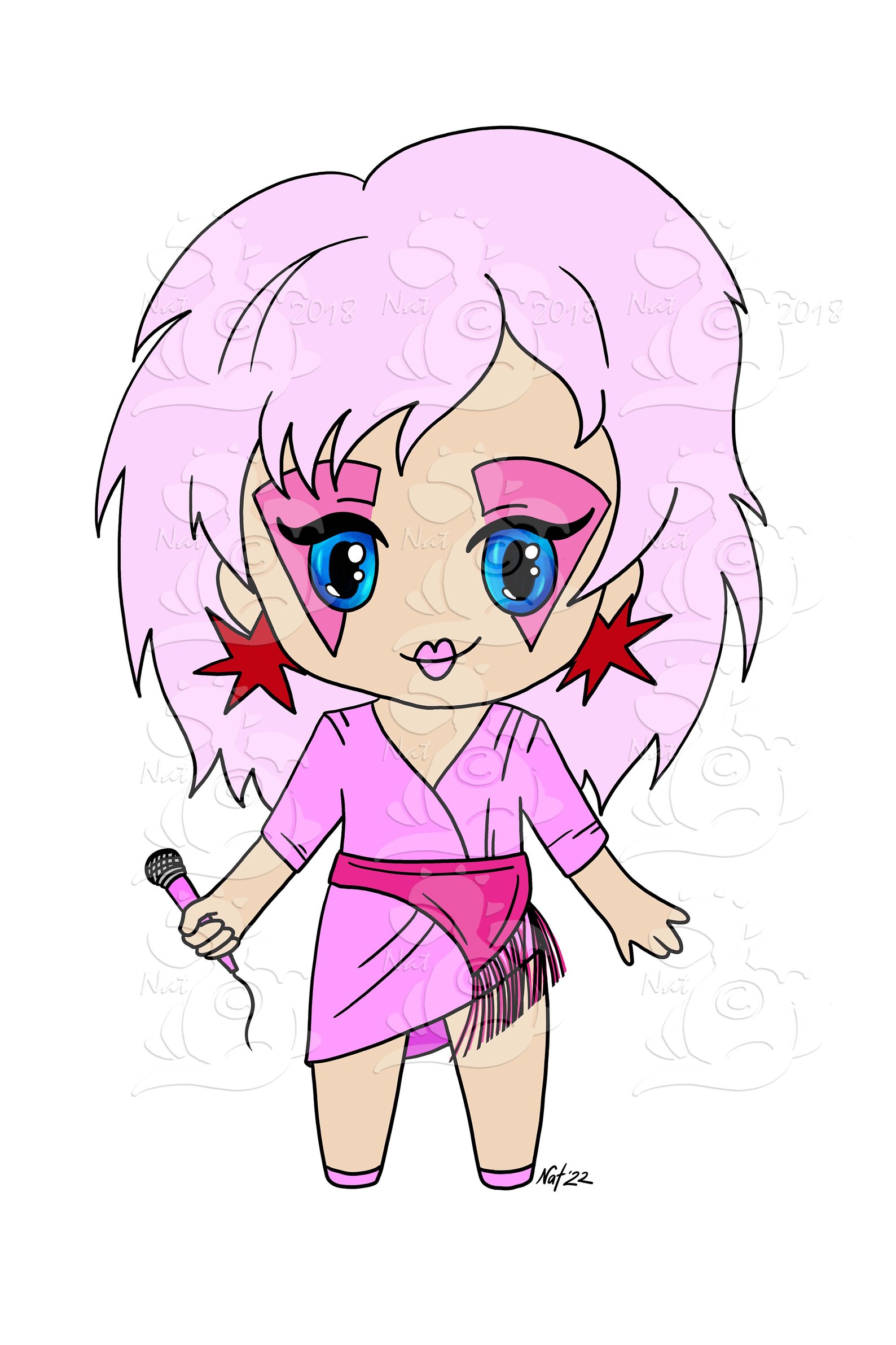 Chibi Portrait 80s Icon Jem From Jem and the Holograms - Etsy Australia