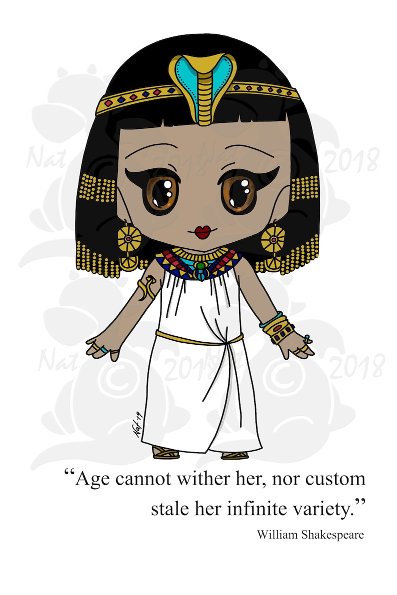 Historical Chibi Portrait of Cleopatra Queen of Egypt - Etsy