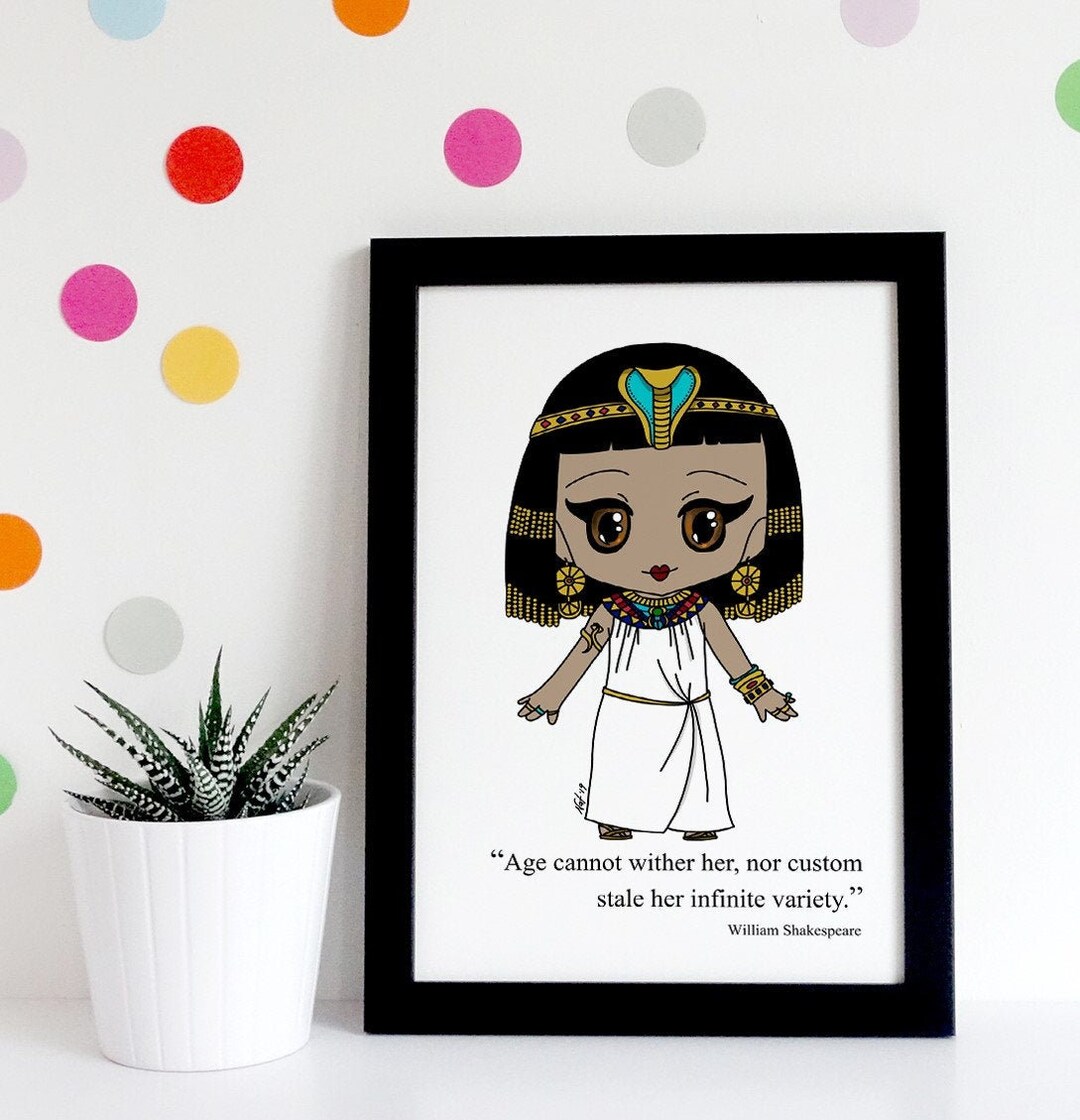 Historical Chibi Portrait of Cleopatra Queen of Egypt - Etsy