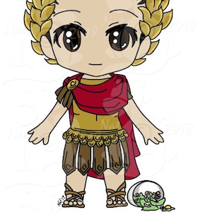 Historical Chibi Portrait of Roman Emperor Julius Caesar - Etsy