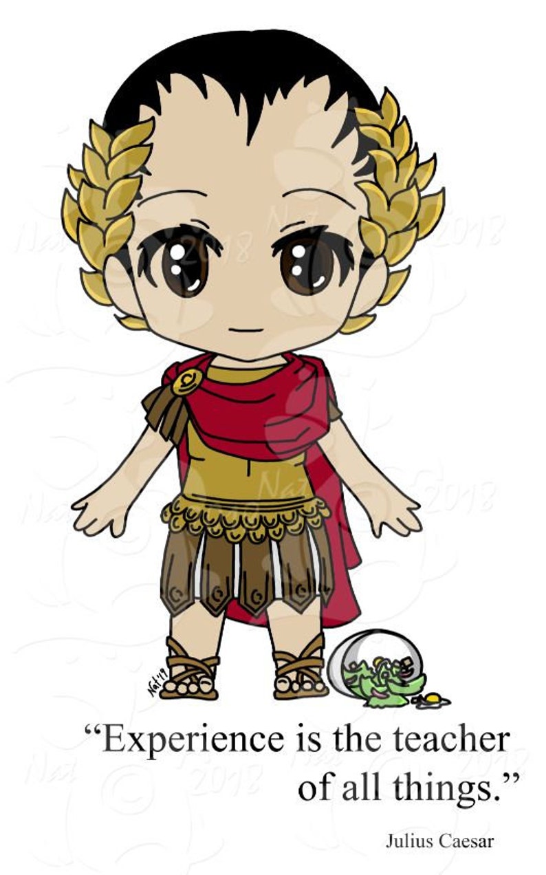 Historical Chibi Portrait of Roman Emperor Julius Caesar - Etsy