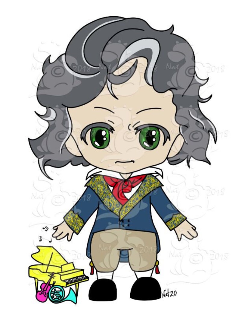 Chibi Beethoven Portrait - Etsy