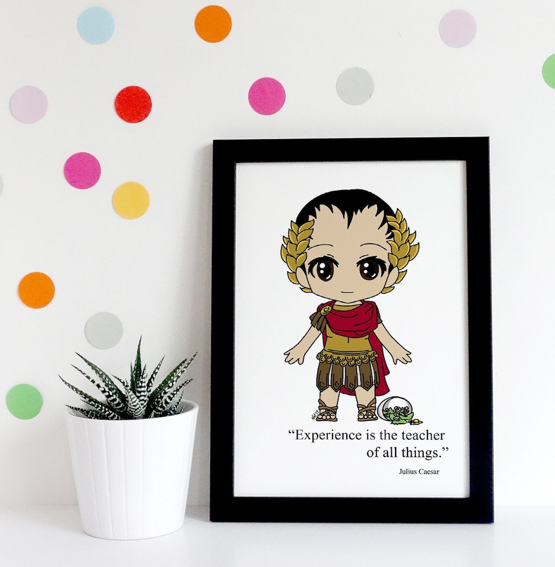 Historical Chibi Portrait of Roman Emperor Julius Caesar - Etsy