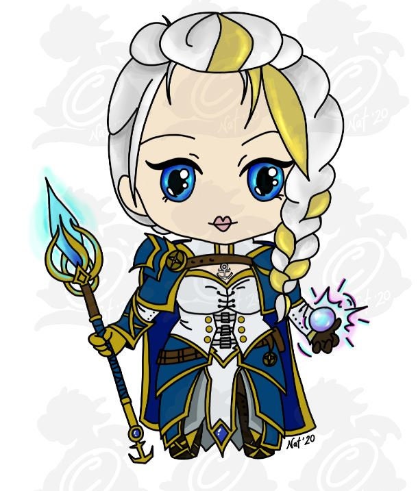 Bright Colourful Chibi Portrait Print of World of Warcraft Alliance ...