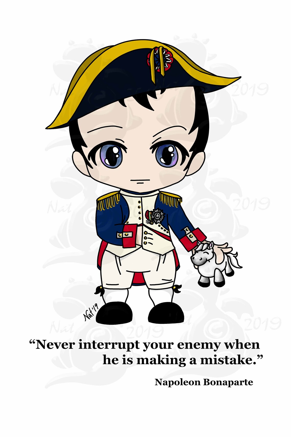 Historical Chibi Portrait Napoleon Bonaparte - Etsy