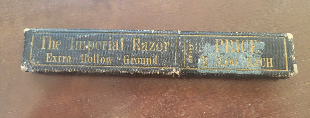 Imperial Extra Hollow Ground Germany Straight Razor in Box, Etched Face ...