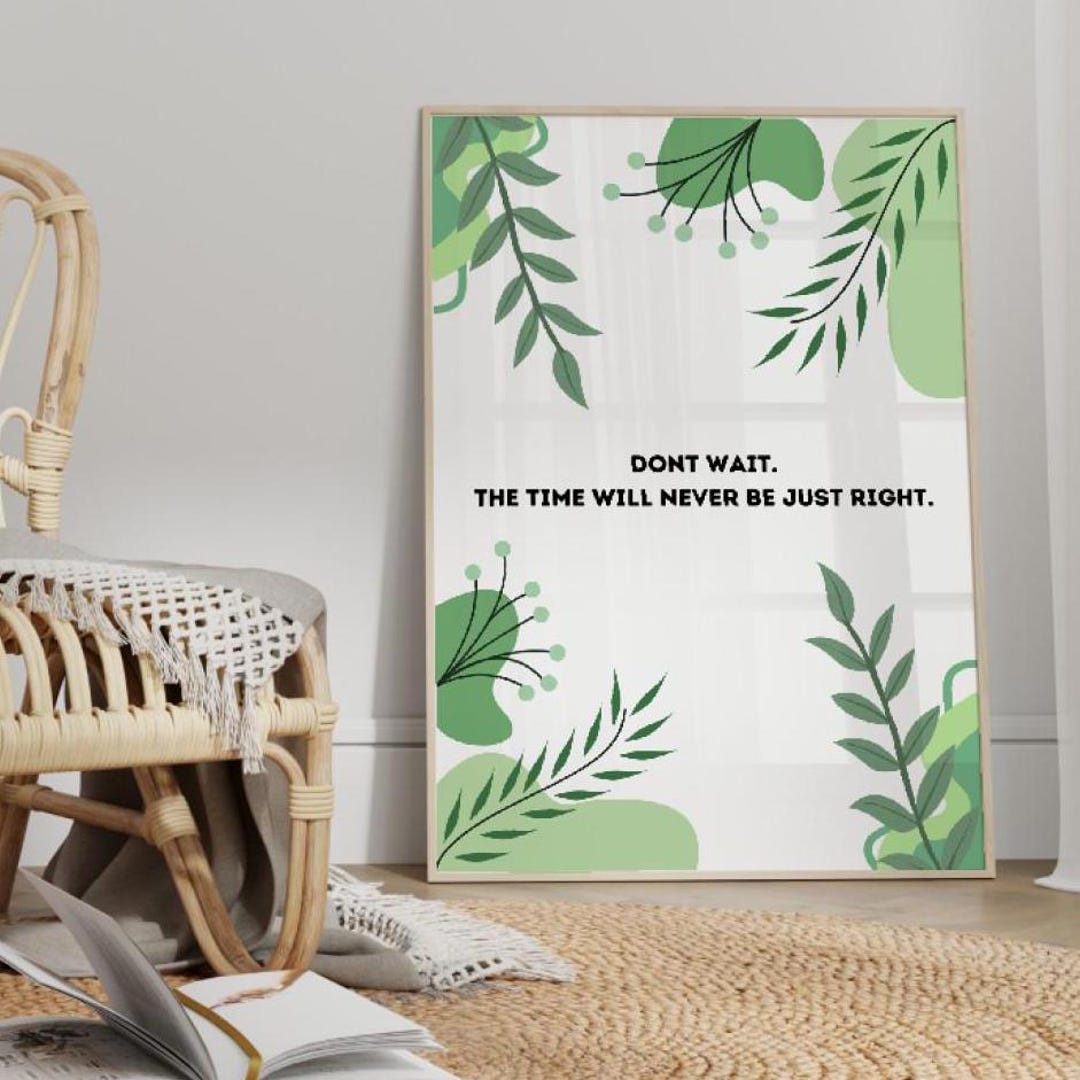 Don't Wait Printable Positivity Wall Art, Colourful Wall Decor, Digital ...