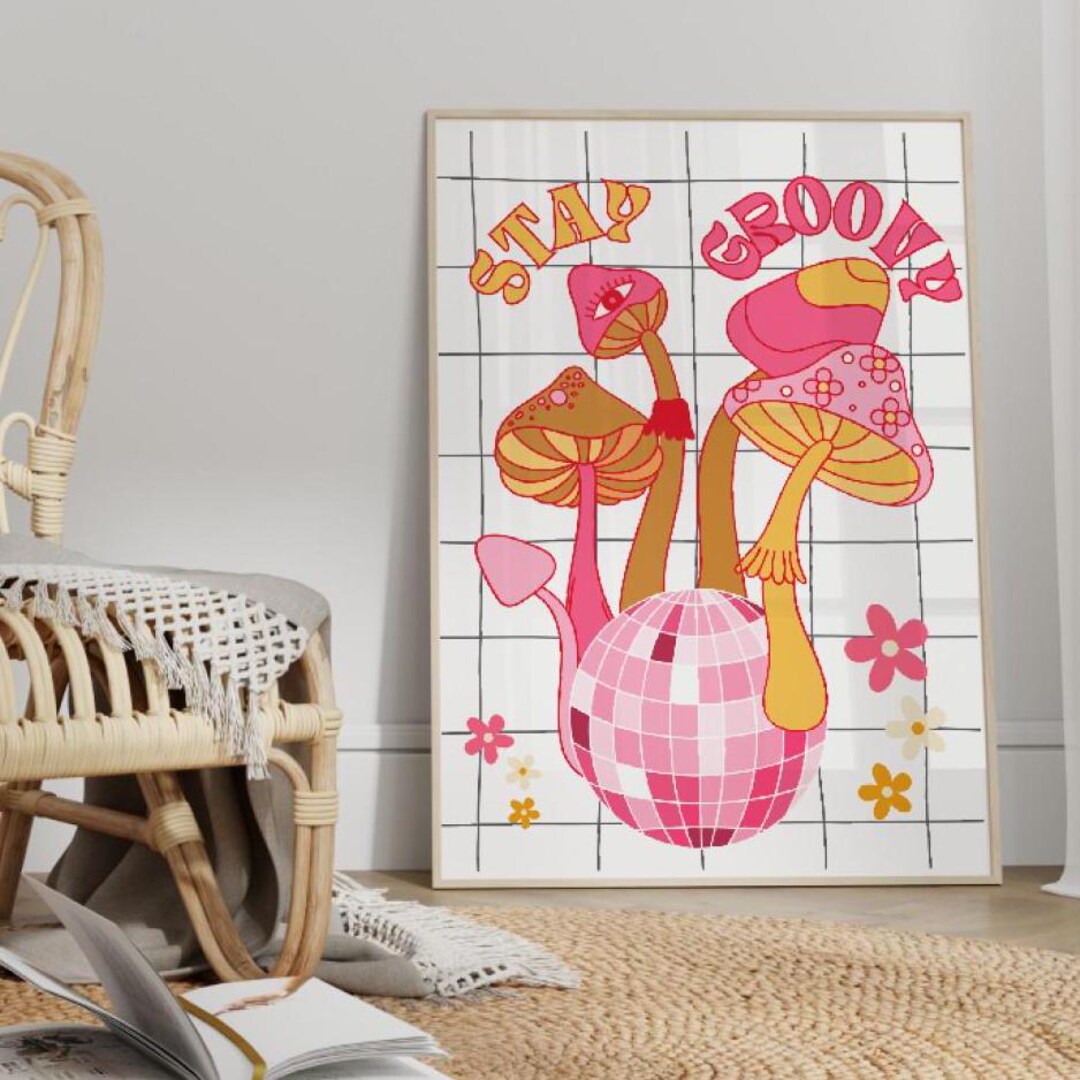Stay Groovy Printable Positivity Wall Art, Colourful Wall Decor ...
