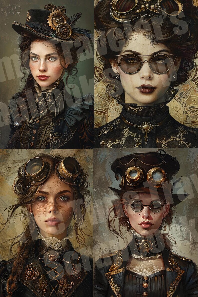 Victorian Steampunk Ladies | Ephemera Kit | Digital Junk Journal ...