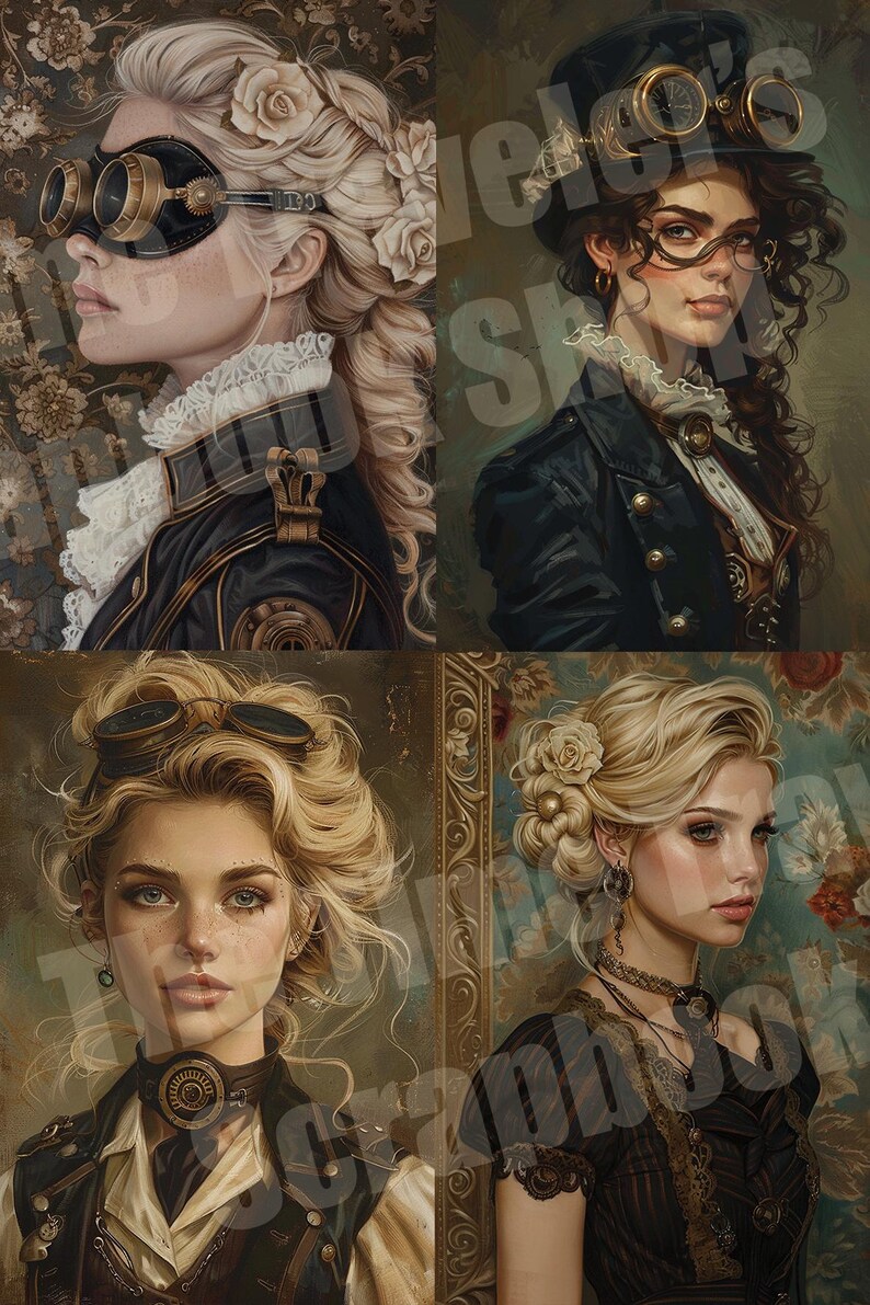Victorian Steampunk Ladies | Ephemera Kit | Digital Junk Journal ...