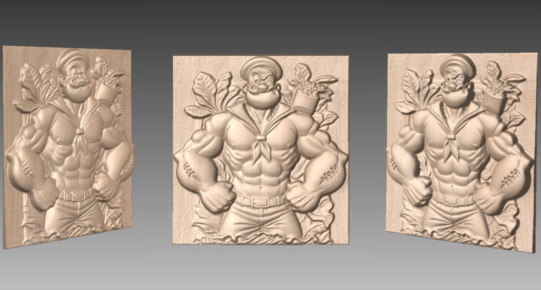 Popeye 3D STL Model for CNC Routers - Etsy
