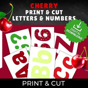 Cherry Printable Alphabet and Numbers: Classroom Decor (digital ...