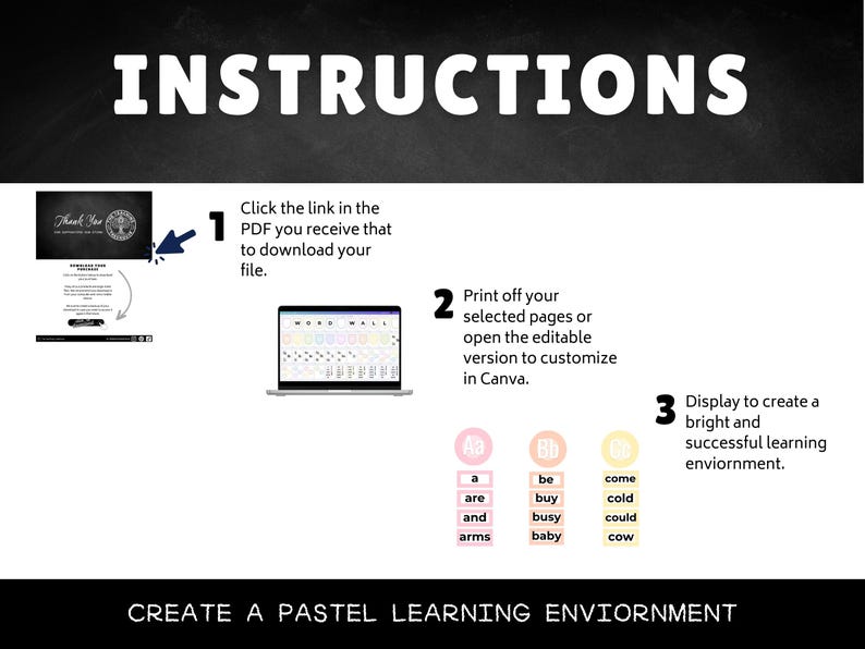 Pastel Word Wall Board Letters | Bunting Banner L Printable Classroom ...