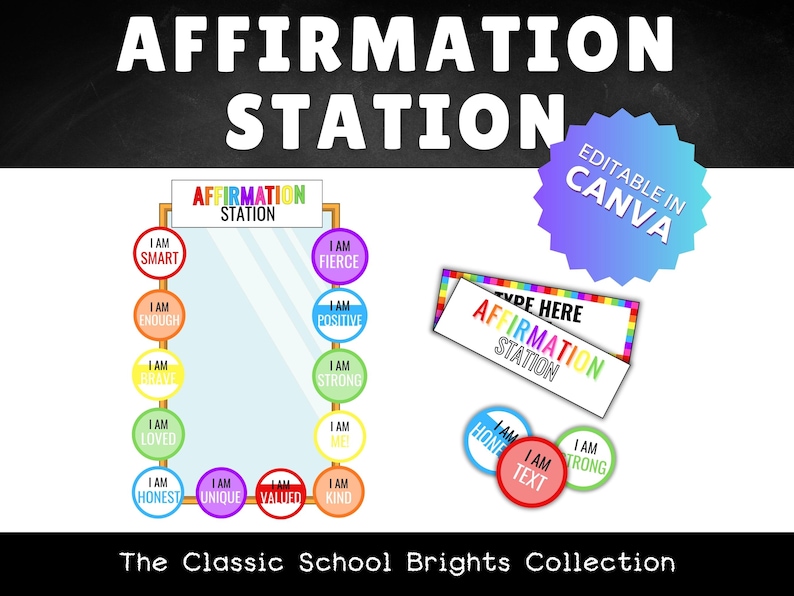 Classroom Affirmation Station: Editable Mirror Decor (printable Canva ...