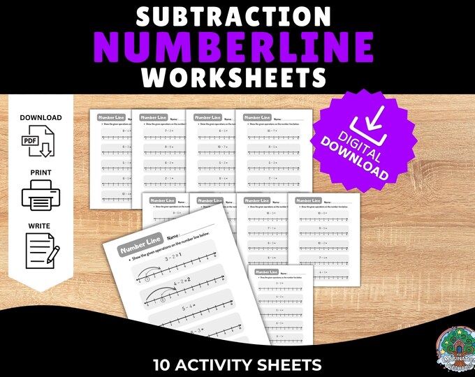 15 Printable Number Line Subtracting Worksheets. Numbers 1-20 ...