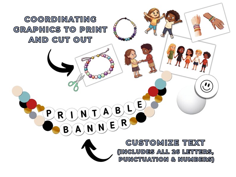 Friendship Bracelet Banner Printable, in My Learning Era, Custom ...