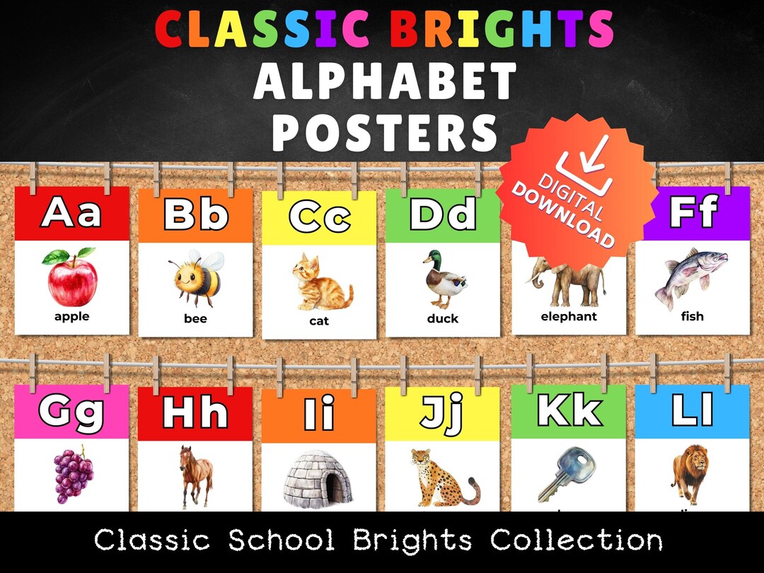 Printable Alphabet Posters | Classroom Decor | Alphabet Flash Cards ...