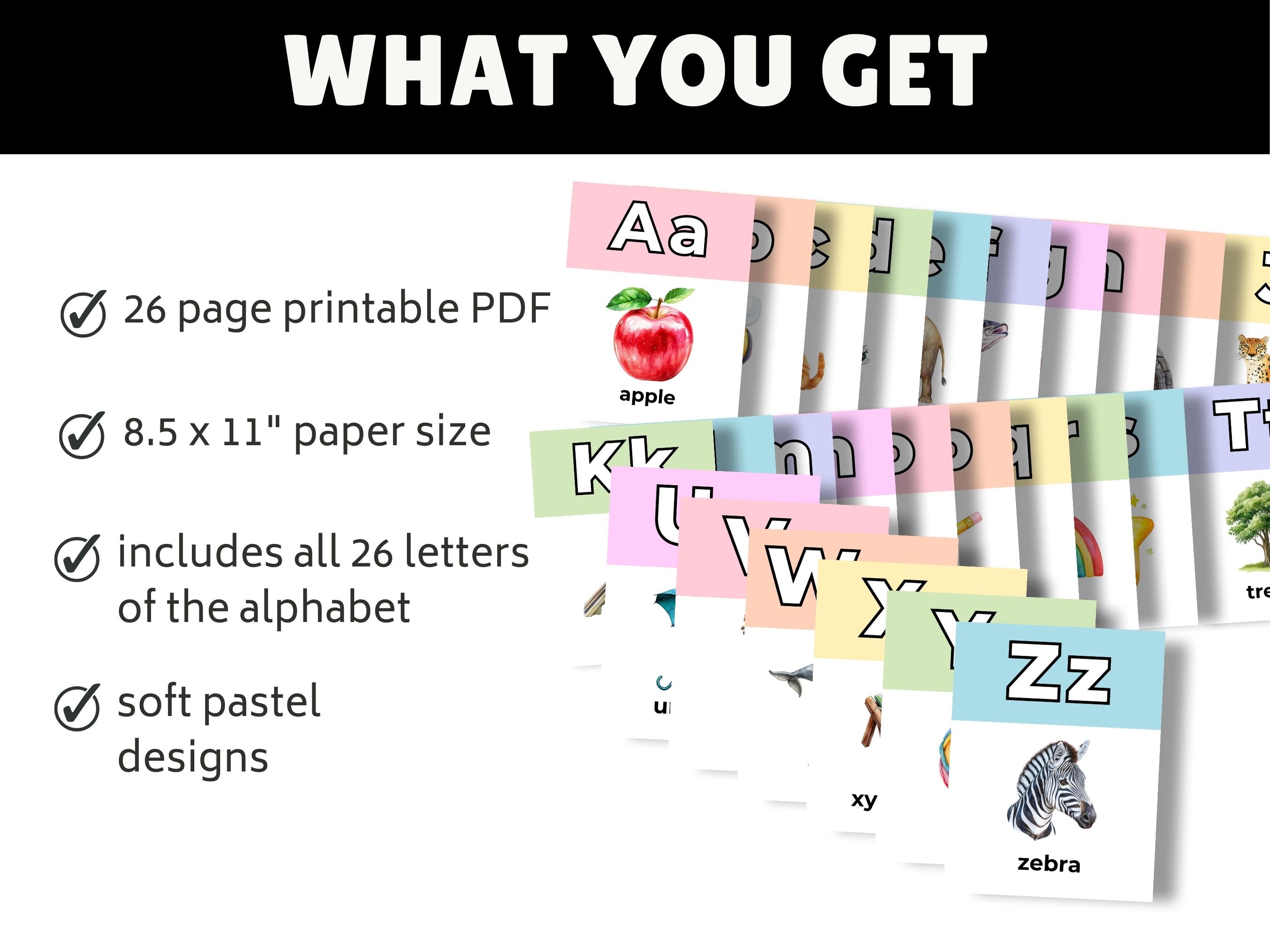 Pastel Alphabet Posters: Watercolor Classroom Decor (digital Download ...