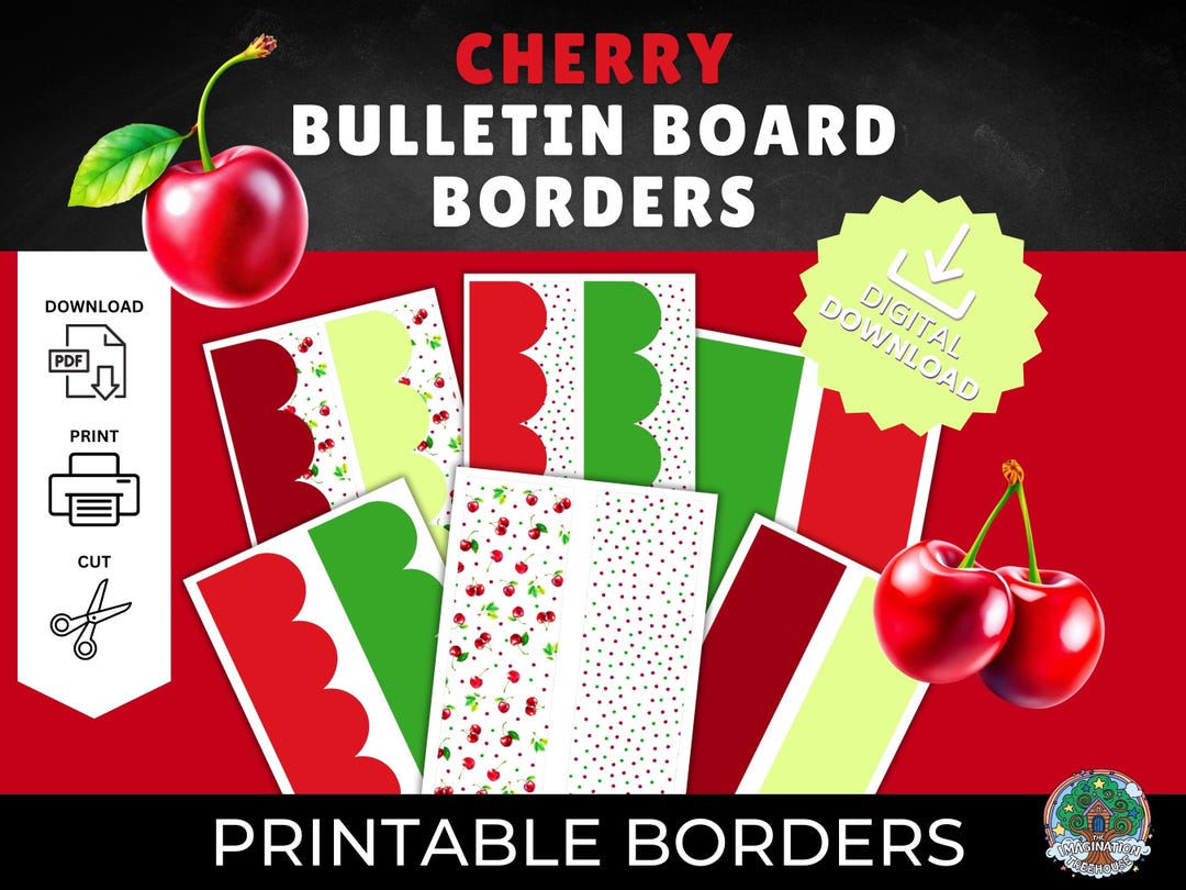 Cherry Borders, Cherry Bulletin Board Borders, Printable Borders ...