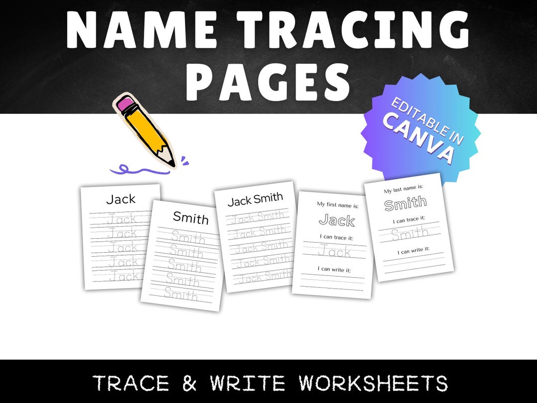 Editable Name Tracing Worksheet Customizable Name Practice Printable ...