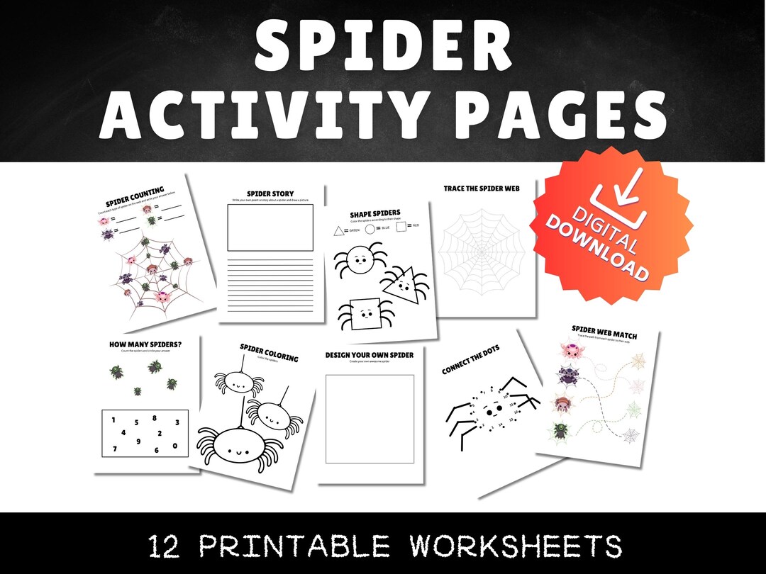 Spider Activity Pages | 12 Printable Worksheets | Fun Spider-themed ...
