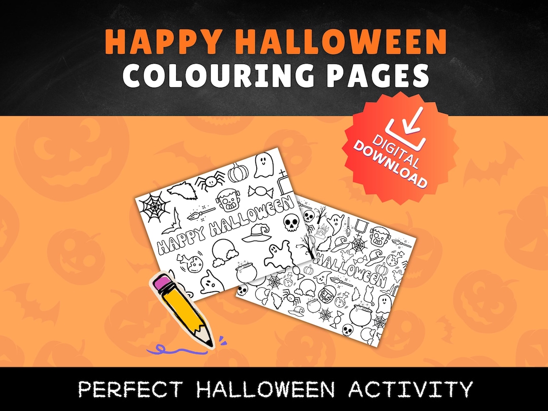 Halloween Coloring Pages: Spooky Fun Activity (PDF Printable) - Etsy