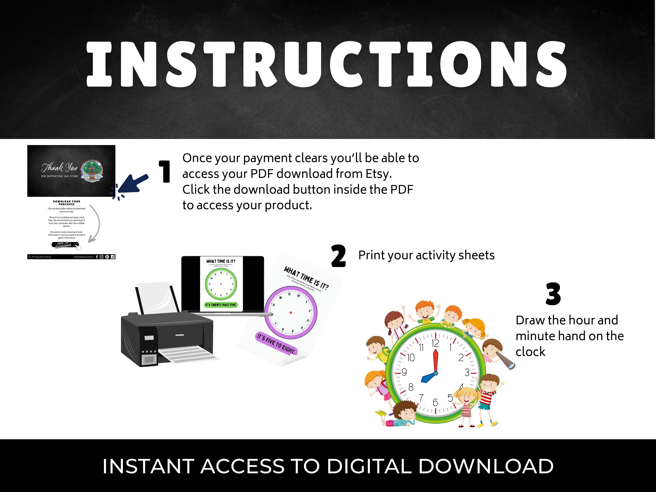 Telling Time Worksheets, Analog Clock, Time Activity, Learn to Tell ...