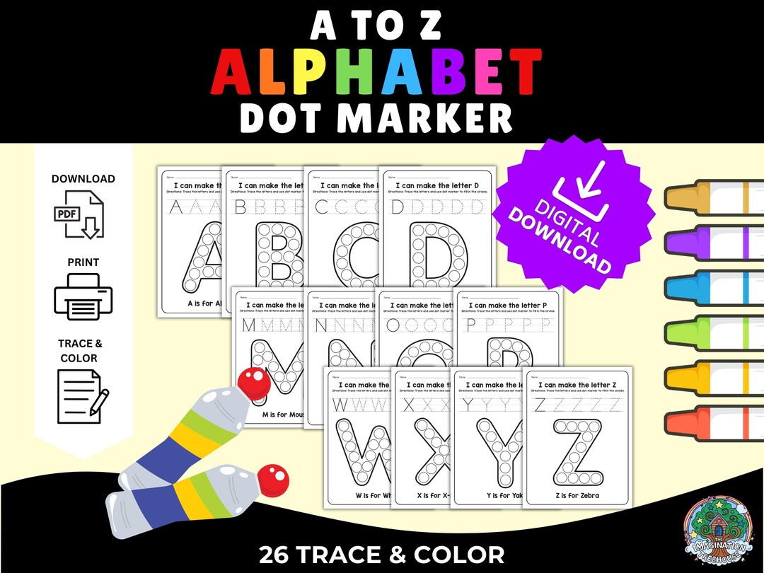 A to Z Dab a Dot, Alphabet Dab A Dot, Alphabet Tracing, Abc's, ABC ...