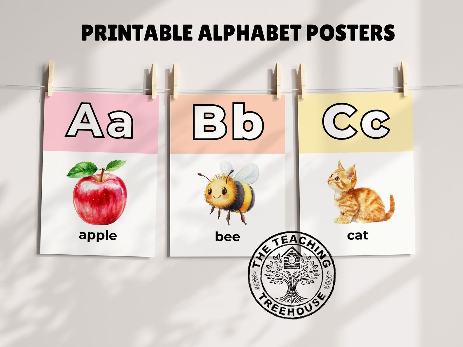 Pastel Printable Alphabet Posters Classroom Decor Alphabet Flash Cards ...