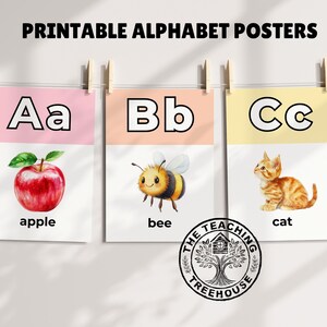 Pastel Printable Alphabet Posters Classroom Decor Alphabet Flash Cards ...