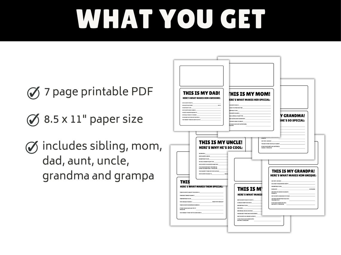 Family Activity Worksheet: Get to Know My Family (digital Download) - Etsy