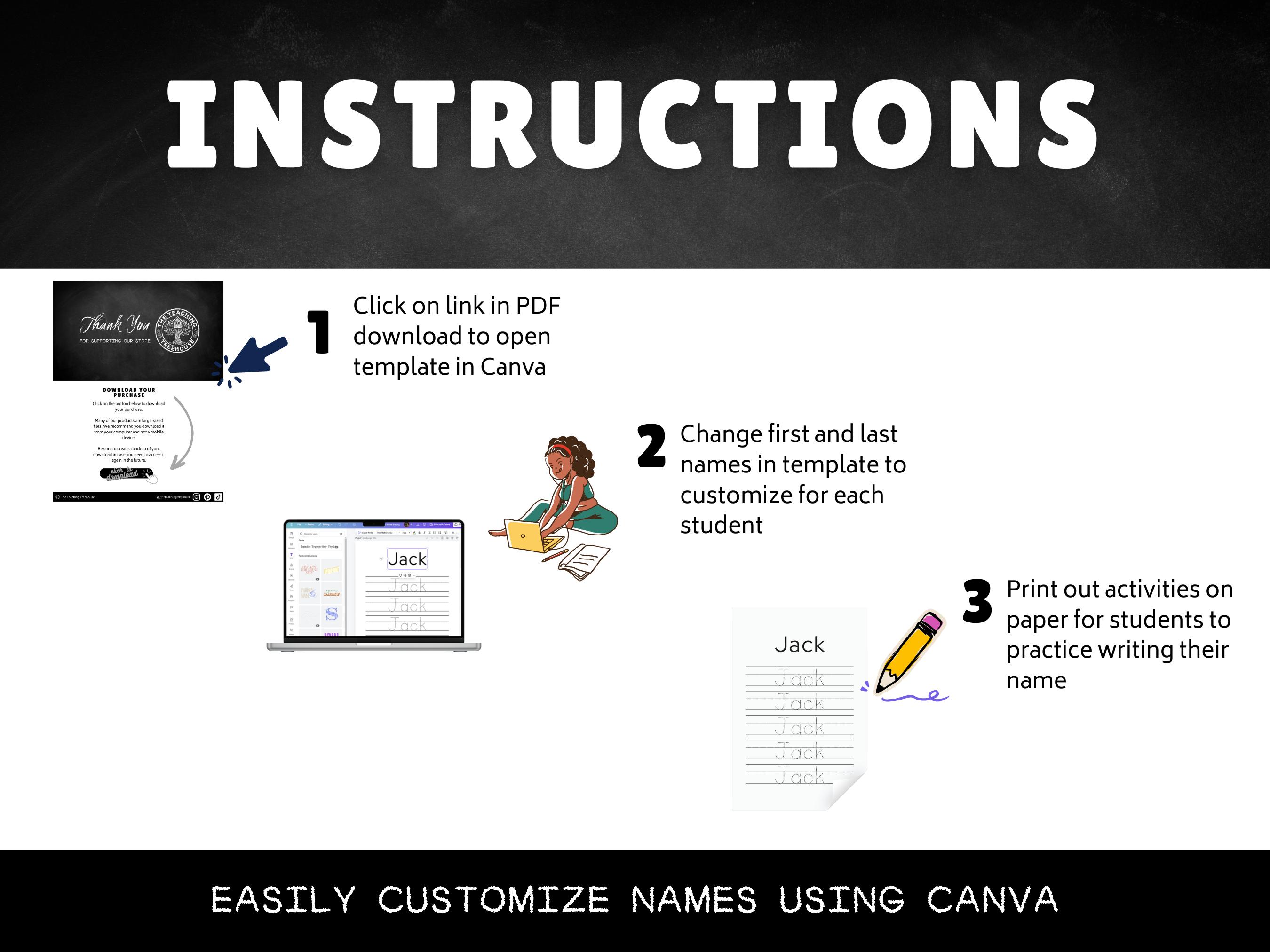 Custom Name Tracing Worksheet: Personalized Handwriting Practice (canva ...