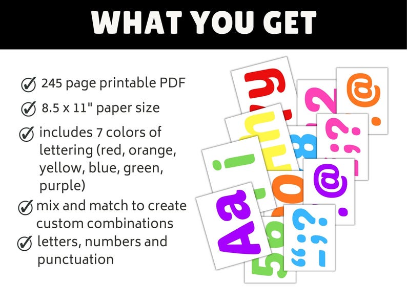 Alphabet Bulletin Board Letters, Classroom Letters, Printable Lettering, Rainbow Letters, Print ...