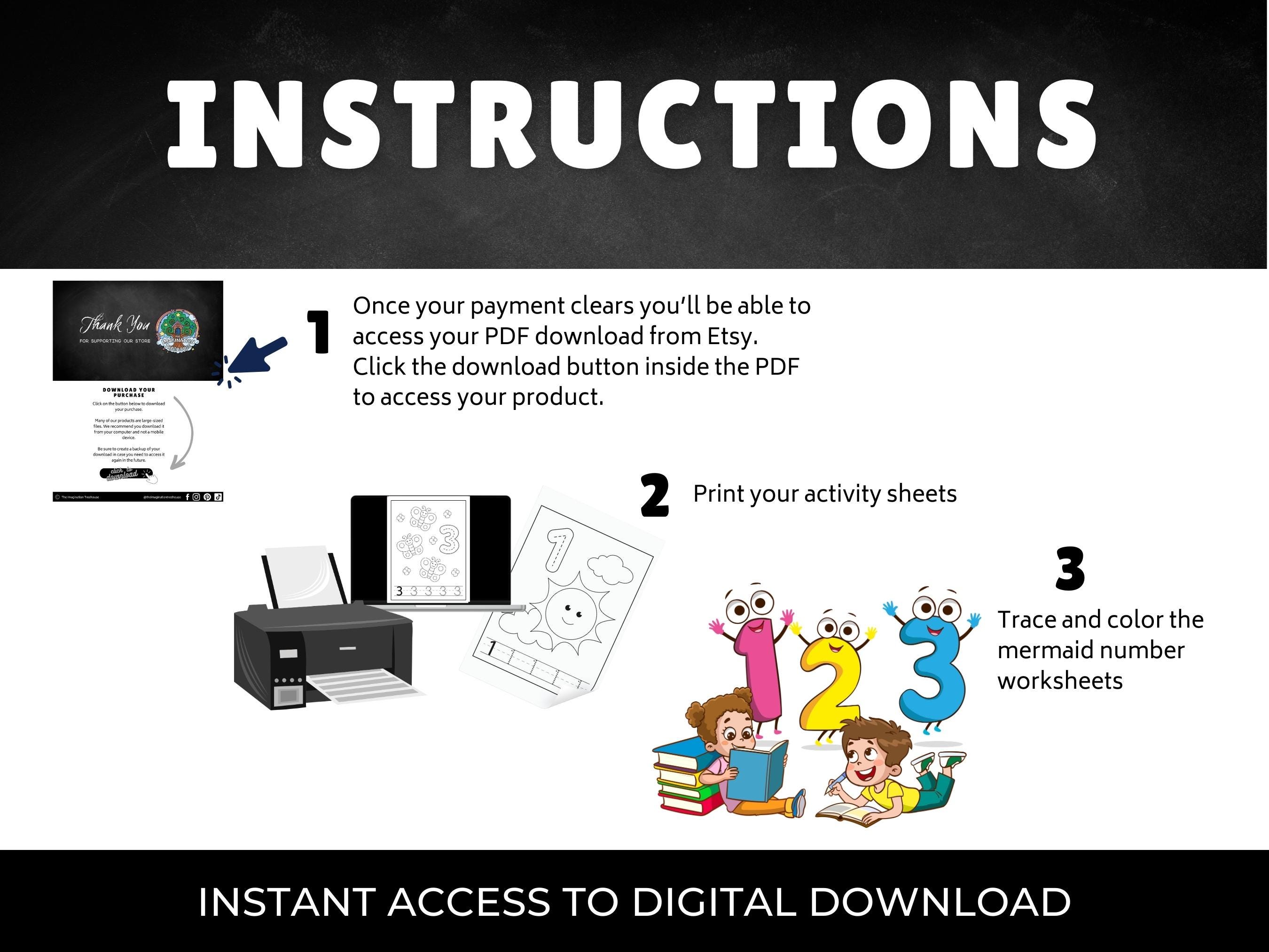 Numbers 1-10 Color and Trace Worksheet: Numeracy Printable (PDF) - Etsy