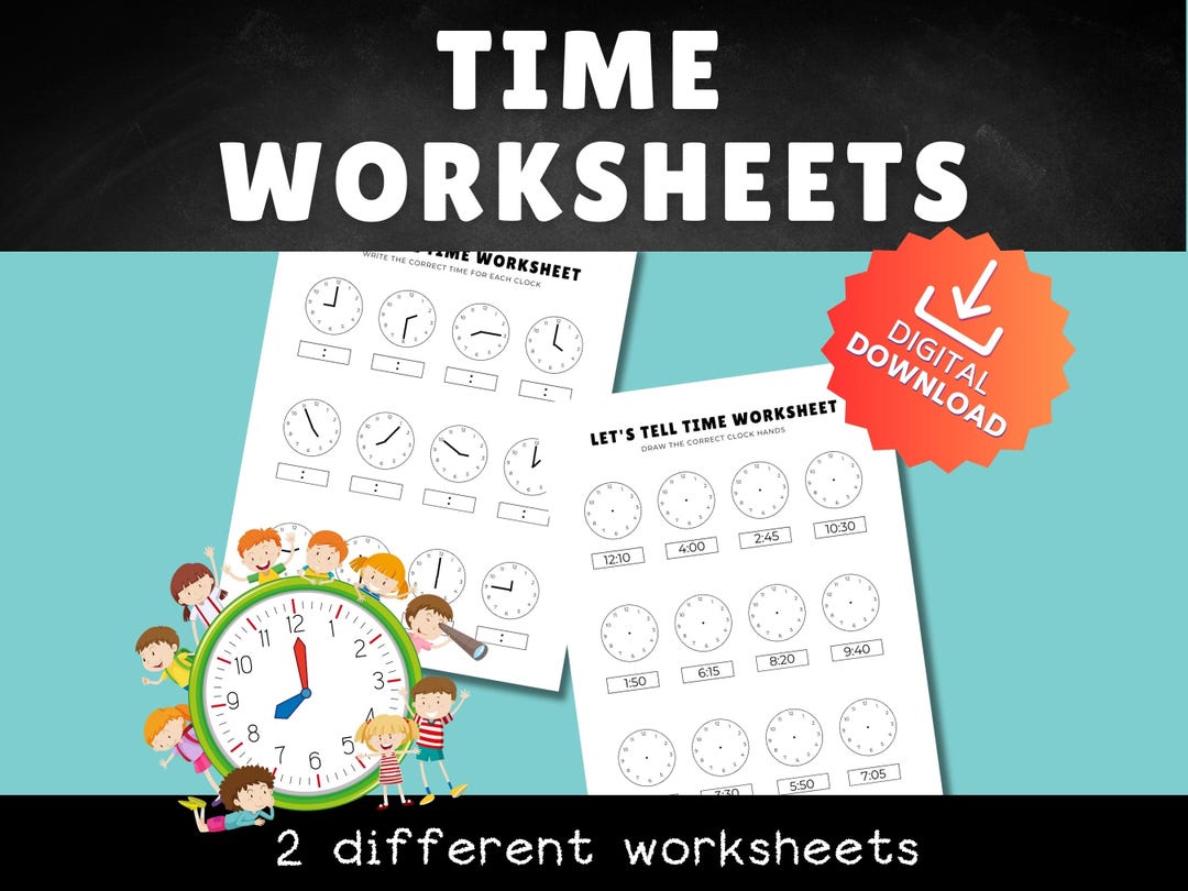 Time Telling Worksheets, Learn Time, Learn the Clock, Printable Clock ...