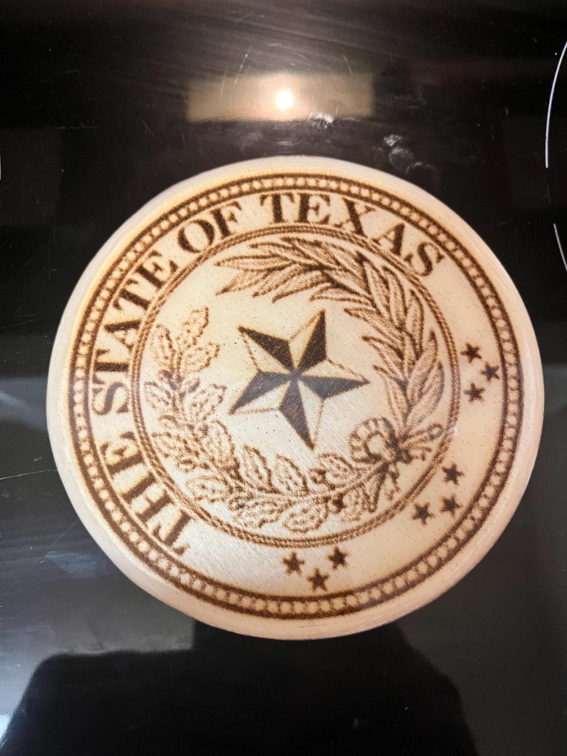 Texas State Seal Coaster - Etsy