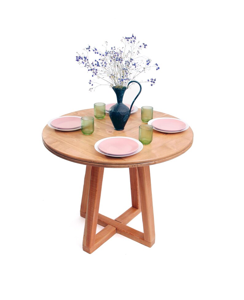 Round Herringbone Dining Table - Etsy UK