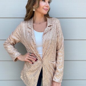 Gold Sequin Blazer - Etsy